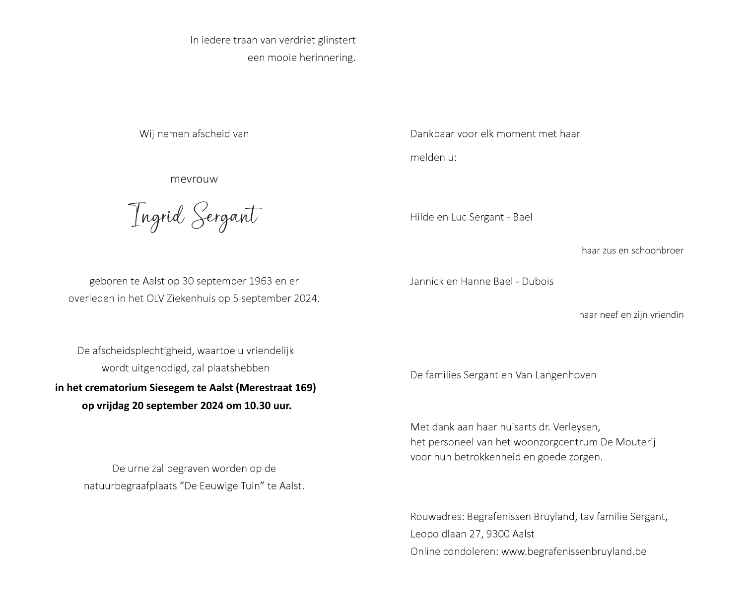 Overlijdensberichten Begrafenissen BRUYLAND - Overlijden van Mevrouw ... Overlijdensberichten Begrafenissen BRUYLAND - Overlijden van Mevrouw ...